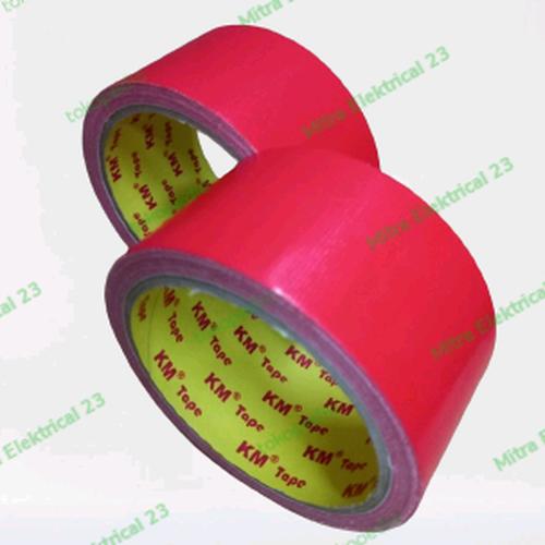 Jual Lakban Kain Duct Tape KM Cloth Tape Red / Merah 24, 48, 72mm × 10m ...