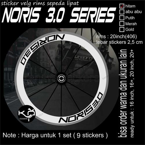 Jual Sepeda Lipat Seli Stiker Velg Sticker Rims Decal NORIS 30 series ...
