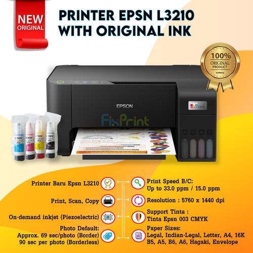 Jual Printer Epsn L3210 hitam L3216 Putih Print Scan Copy A4 TInta 003 Ori - L3210 HItam ...