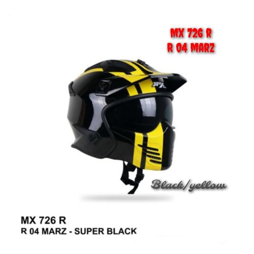 Jual Helm JPX MX 726/R motif R 04 MARZ Super black/yellow - Kab. Kudus ...