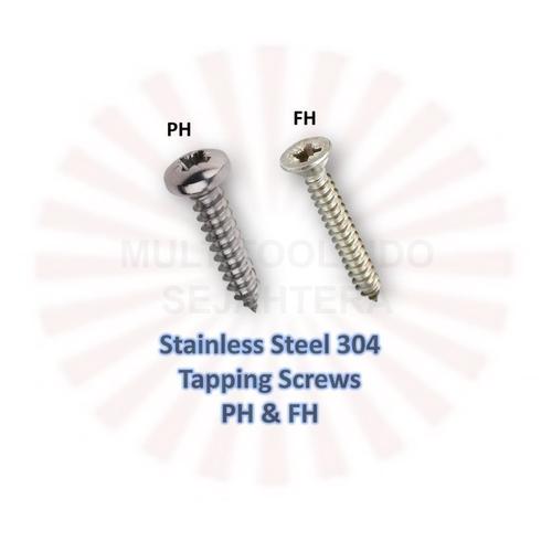 Jual #10 x 3/4" Skrup Tapping PH FH Stainless Steel Pan / Flat Head ...