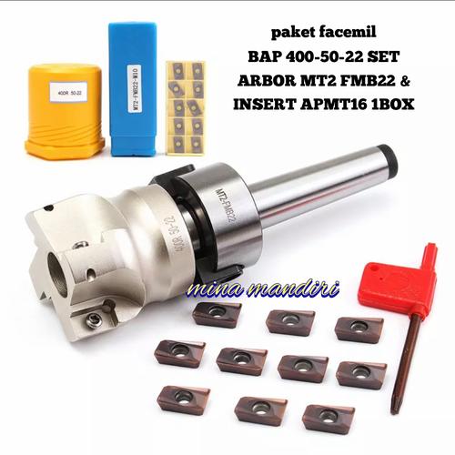 Jual facemill BAP 400-50-22 set arbor MT2 FMB22 & insert APMT16 carbid 1box - Jakarta Timur ...
