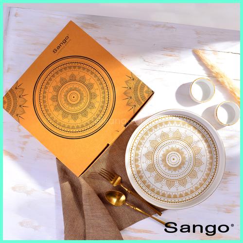 Promo SANGO Set Piring Makan dan Tempat Saus Mandala White (Isi 3 ...