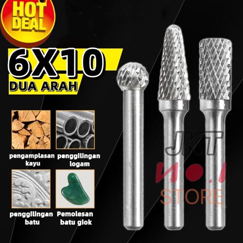 Jual 6 X10 MM Mata bor / Mata tuner /Mata cuner / Rotary burr dua arah ...