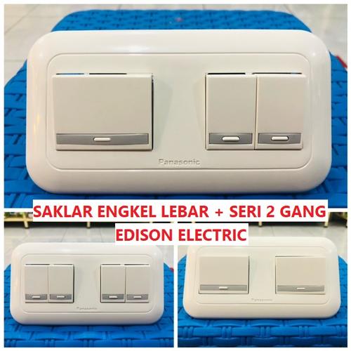 Jual Saklar Engkel Lebar + Seri PANASONIC 2 Gang IB - LEBAR SERI - Kota ...