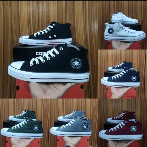 Jual sepatu sneakers converse all star semi boot/high kasual sepatu ...