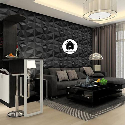Jual RW Wallpaper Foam 3D Batik Wall Panel Hitam Diamond Triangle ...