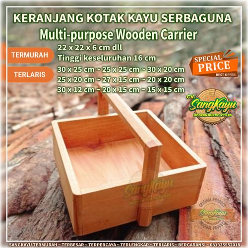 Jual Wooden Tool carrier Multifunction carrier box rustic keranjang ...