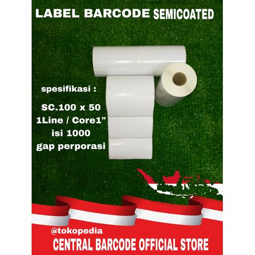 Jual LABEL BARCODE SEMICODE 100 X 50 1LINE CORE1 ISI 500 GAP PERPORASI - Jakarta Pusat - Central ...