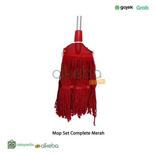 Jual mop set complete warna merah / mop set pel merah - Kota Bandung ...