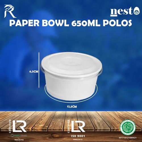 Jual PAPER BOWL 650 ML + TUTUP BENING / MANGKOK KERTAS - Kab. Tangerang ...