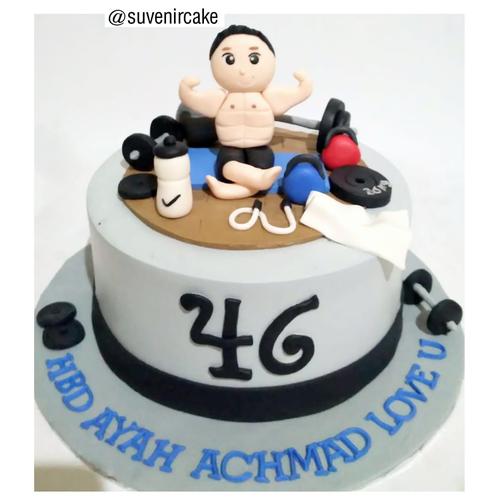 Jual Cake Gym/kue ulang tahun gym/kue ultah gym/kue ultah tema gym/Gym ...
