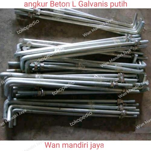 Jual angkur L beton M19 x 80cm x 10cm + 2mur + 2ring ( Galvanis putih ...