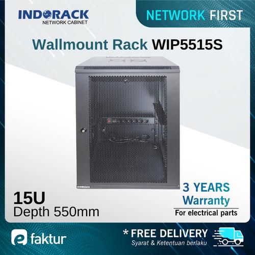 Jual WIP5515S Indorack Wallmount Rack 15U Depth 550mm Single Perforated ...