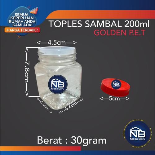 Jual Botol Plastik / Toples Sambal Sambel / Botol Selai Jar 200ml 200 ...