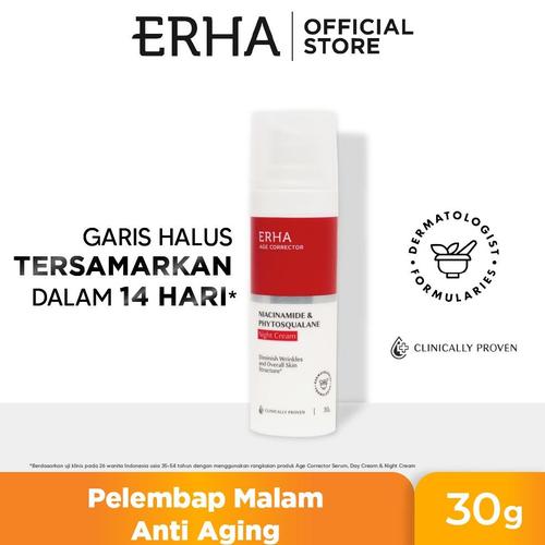 Jual ERHA Age Corrector Niacinamide & Phytosqualane Night Cream 20g ...
