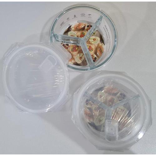 Jual Borosilicate Glass Lock Container Sekat 3 & 2 Lunch Box Kotak ...