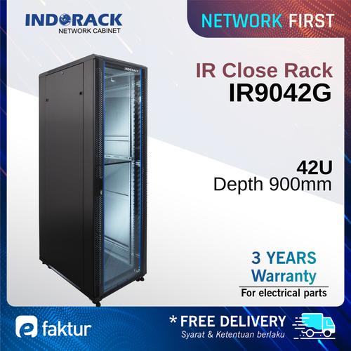 Jual IR9042G Indorack Close Rack 42U Depth 900mm Glass Door Rak Server ...
