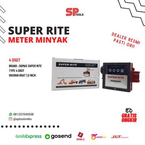 Jual METERAN METER MINYAK 4 DIGIT FLOW METER DOMAX SUPER RITE 1 1/2" 1 ...
