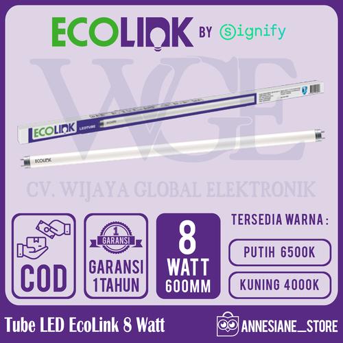 Jual Lampu Panjang LED Tube TL Neon ECOLINK 8w watt 600mm Putih Kuning ...