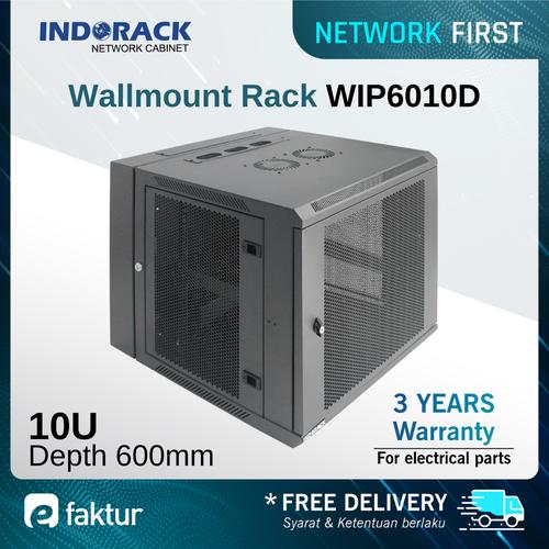 Jual WIP6010D Indorack Wallmount Rack 10U Depth 600mm Double Perforated ...