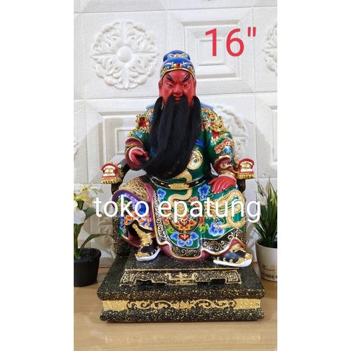 Jual patung kwan kung / kwan te / kwan kong - kayu taiwan - 16 inch - 2 ...