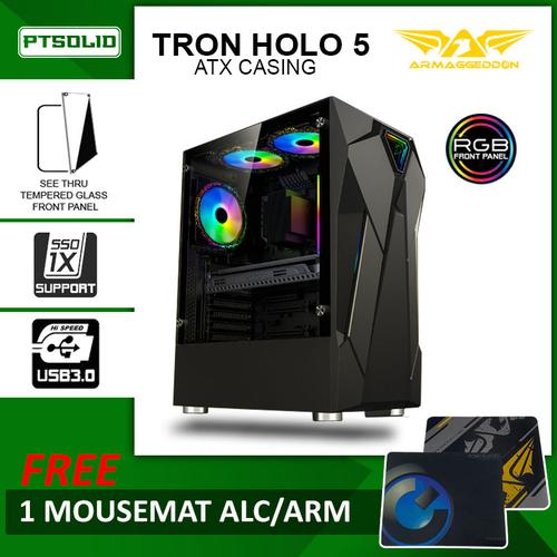 Jual Armaggeddon Casing Gaming Tron HOLO 5 - ATX Gaming Case Tempered ...