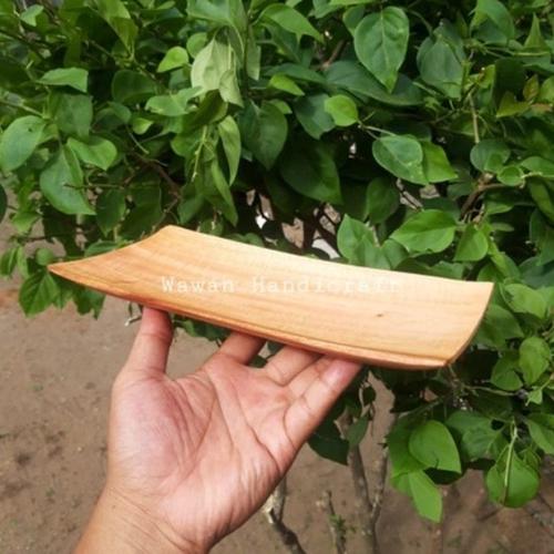 Jual piring kayu/piring cekung/piring placemat kayu mahoni 10x25cm ...