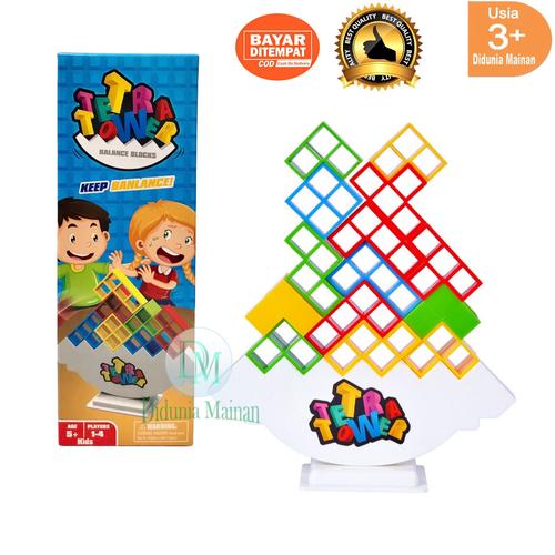 Promo Mainan montessori anak balancing tetris tetra tower block ...