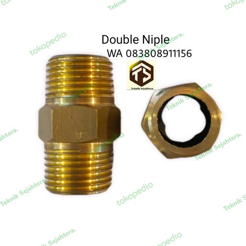 Jual Double Nepel 1 x 1/2 inch Kuningan Hose Nipple - Jakarta Barat - Teknik Sejahtera. | Tokopedia