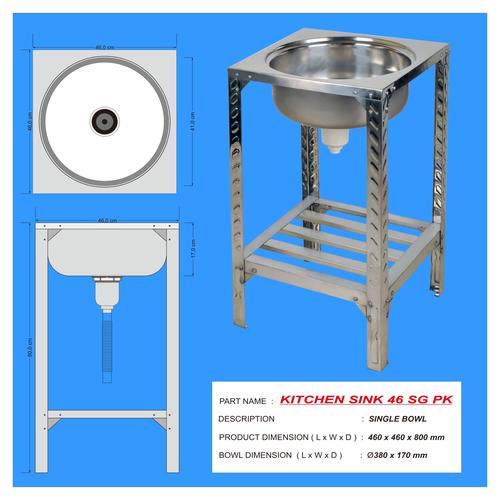 Jual Bak Cuci Piring Kitchen Sink SS Kaki Mangrove 46 SG PK - Kota Tangerang - Graha Cemerlang19 ...