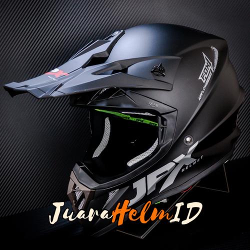 Jual JPX HELM CROSS FOX 1 SOLID / BLACK DOFF SILVER / FOX1 MOTOCROSS ...