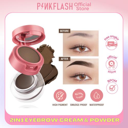 Promo PINKFLASH 2-in-1 Eyebrow Cream & Powder Gel pomade Waterproof ...