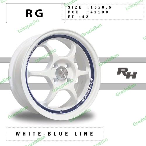 Jual velg advan rg1 r15 15x6.5 et42 4x100 2 warna - new white - Kab ...