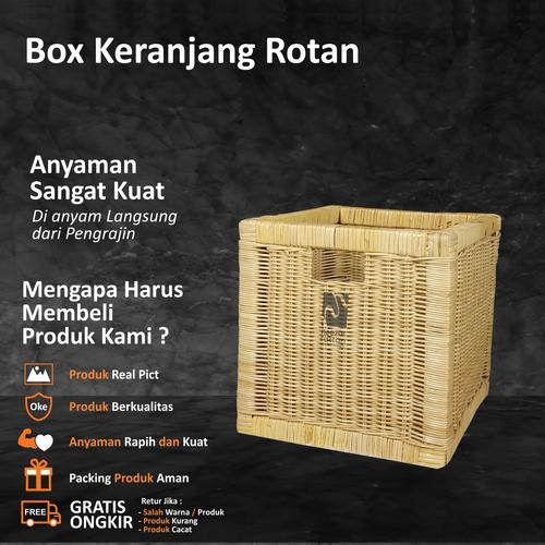 Jual Keranjang Kotak Box Rotan - Box Rotan, DENGAN TUTUP - Kota Bekasi ...