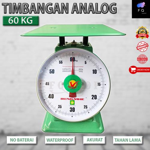 Jual RENKMHE Timbangan Manual Jarum Duduk 60 Kg Timbangan Meja Hijau ...
