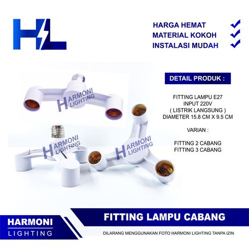 Jual KAP FITTING LAMPU TIGA 3 CABANG BOHLAM E27 ULIR STANDAR 3 IN 1 - 3 ...