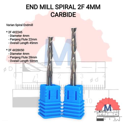 Promo Endmill 2F spiral 4mm carbide 4 mm 2 flute cnc router bit - CL ...