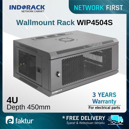 Jual WIP4504S Indorack Wallmount Rack 4U Depth 450mm Single Perforated ...