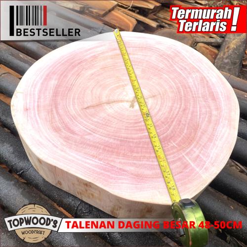 Jual Talenan Kayu Besar Diameter 48-50cm Tebal 10cm Cutting Board Slice ...