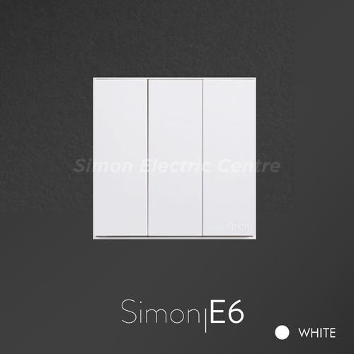 Jual Saklar Simon E6 3 gang 1 arah switch Saklar Triple White Putih ...