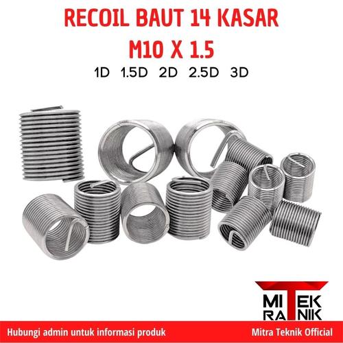 Jual Helicoil recoil M10 x 1.5 alat perbaikan reparasi baut 14 kasar - 2D - Kab. Kebumen - Mitra ...