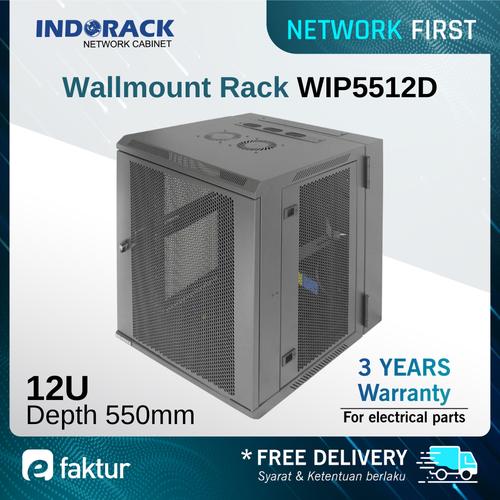 Jual WIP5512D Indorack Wallmount Rack 12U Depth 550mm Double Perforated ...