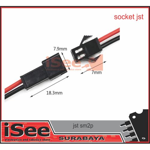 Jual Socket JST SM 2 p Pin Male female Plug dc Konektor 2p sambungan ...
