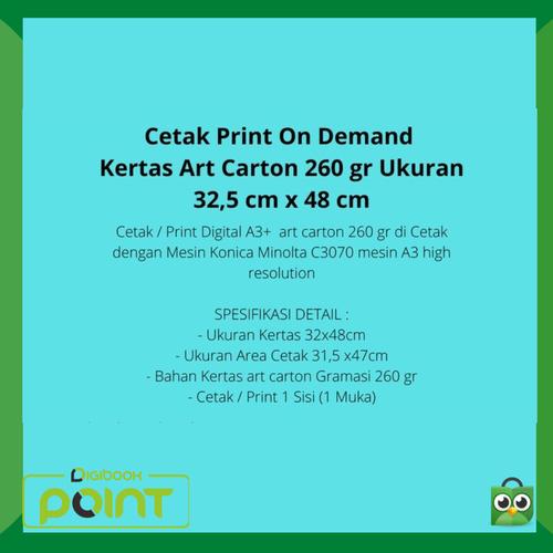 Jual Cetak Print Hitam Putih Kertas Art Carton 260gr Ukuran 32,5 cm x ...