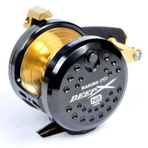 Promo Reel Maguro Deep-X NS | Overhead Reel | Saltwater Jigging | deep x - Black Gold, 400N ...