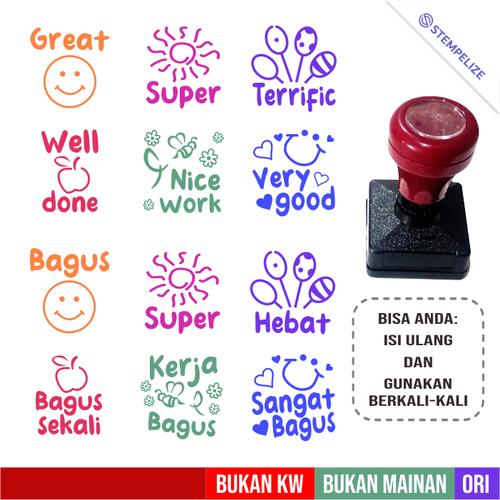 Jual Stempel Reward Penilaian Guru TK / SD / Anak - Set Inggris - Kab ...