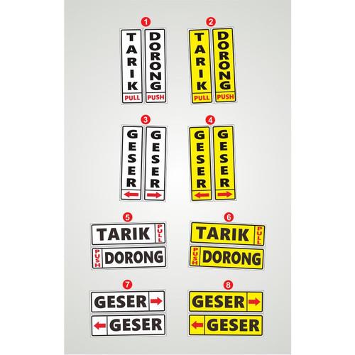 Jual sign stiker tarik / dorong / pull / push sticker / custome - Kota ...