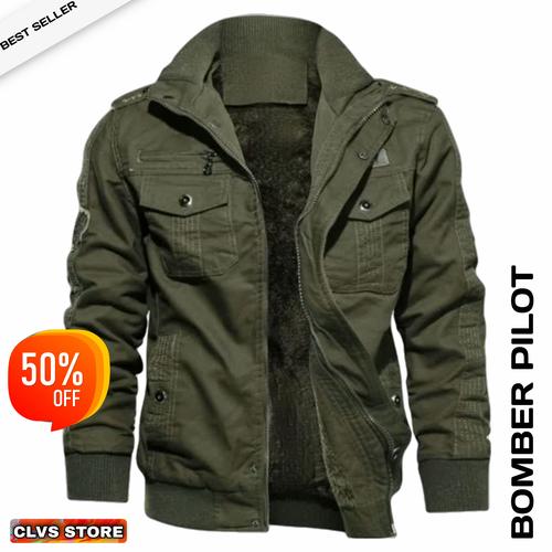 Jual JAKET PRIA BOMBER POLOS HIJAU US ARMY ELEGANT KANVAS PREMIUM ...