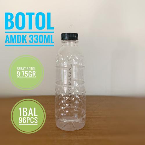 Jual Botol Plastik AMDK 330ml Air Minum Mineral / Botol Aqua Jamu Sabun ...